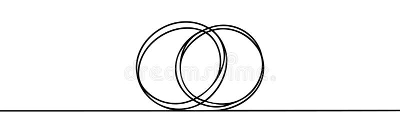 Wedding Rings Line Art Vector Illustration Stock Vector - Illustration ...