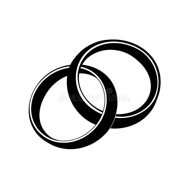Wedding Rings Black And White Outline