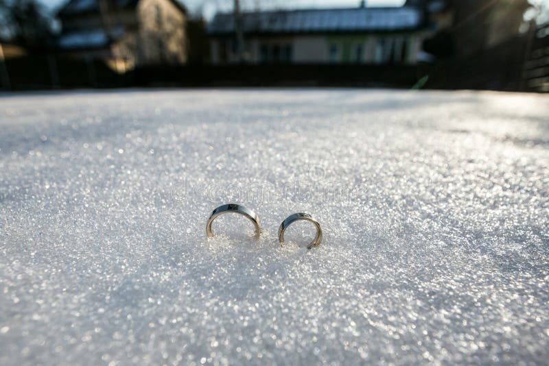 Original Picture of Wedding Rings. Weddings in Winter Stock Photo ...