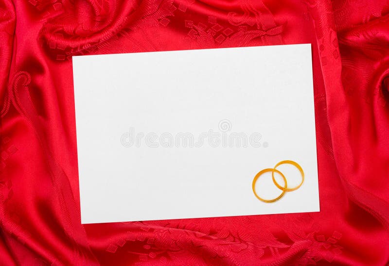 Two wedding rings and card stock image. Image of event - 11795107