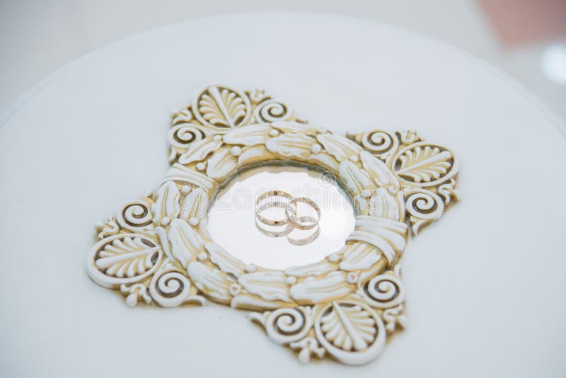 Wedding Rings with Reflection in Mirror Stock Photo - Image of civil ...