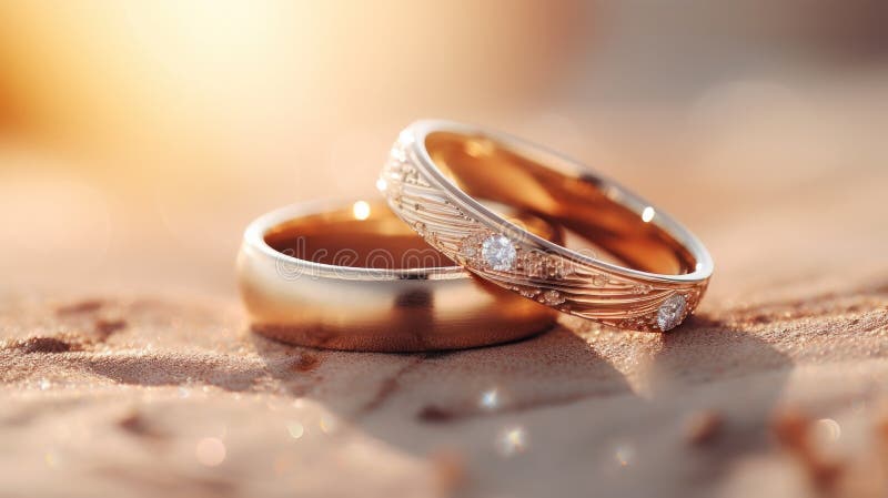 Wedding Rings on Romantic Background Stock Image - Image of jewel ...