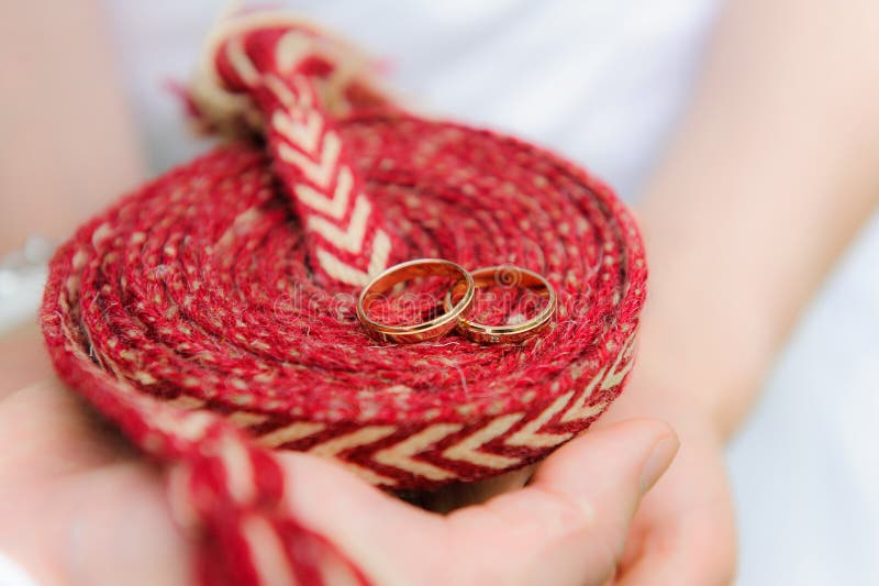 Wedding rings on a rope stock photo. Image of ideas, circle - 34321382
