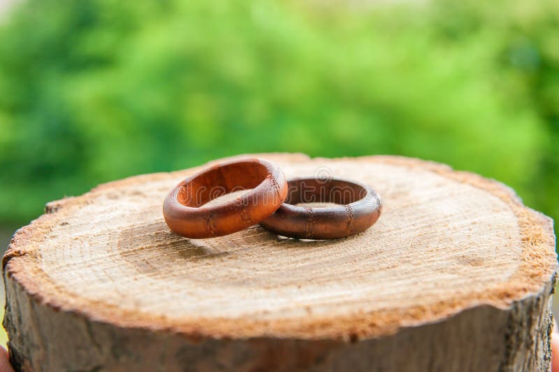 Wedding Rings in Rustic Style Stock Image - Image of exotic, background ...