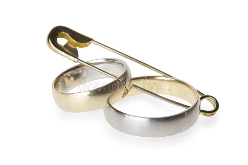 Wedding Rings in Safety Pin Stock Image - Image of forever, loyalty ...