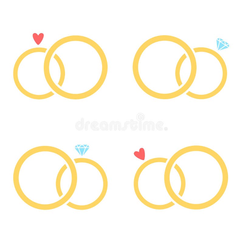 Wedding Rings Set stock vector. Illustration of style - 136076271
