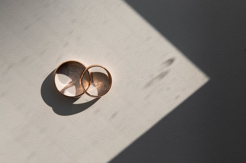 Wedding Rings on a White Background with Highlights Stock Image - Image ...
