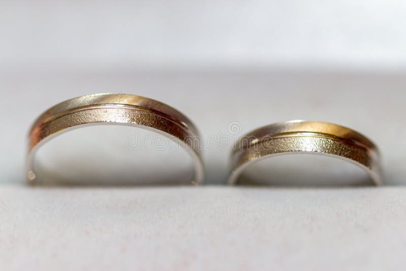 Wedding Rings Showing Detail and Texture. Stock Photo - Image of ...