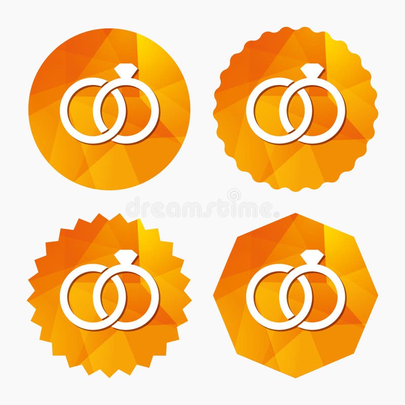 Wedding Rings Sign Icon. Engagement Symbol Stock Vector - Illustration ...