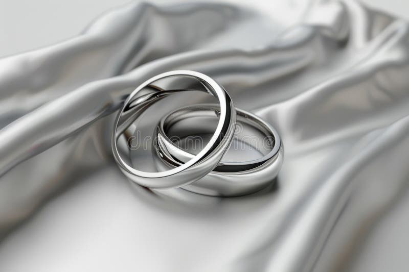 Wedding Rings on Silk Fabric Stock Image - Image of shiny, ring: 347530683
