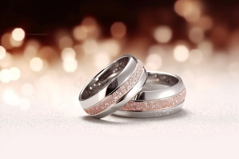 Wedding Rings Stacked Together Stock Photo - Image of couple, marriage ...