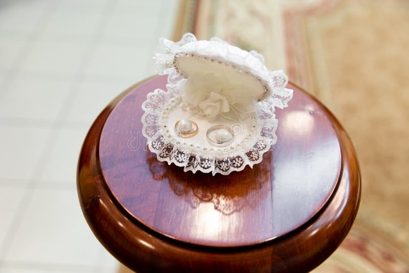 Wedding Rings on the Stand for Rings Stock Image - Image of decoration ...