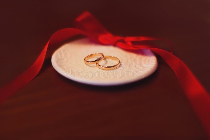 Wedding rings on the table stock photo. Image of love - 44680024
