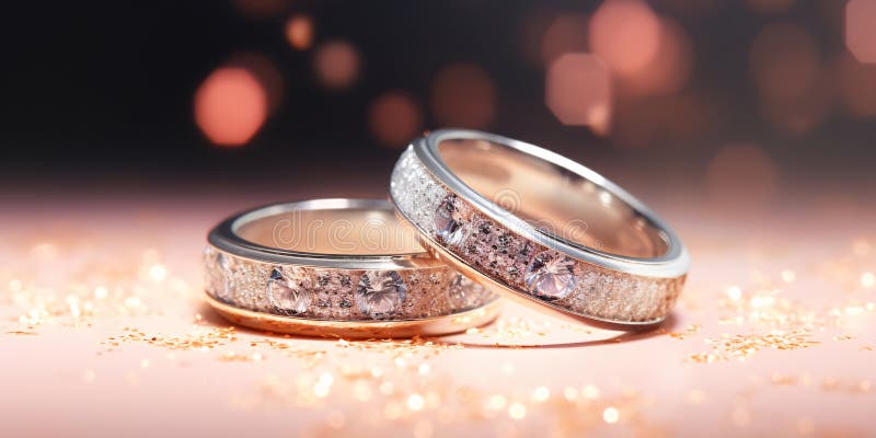 Wedding rings on table stock image. Image of engagement - 321533995