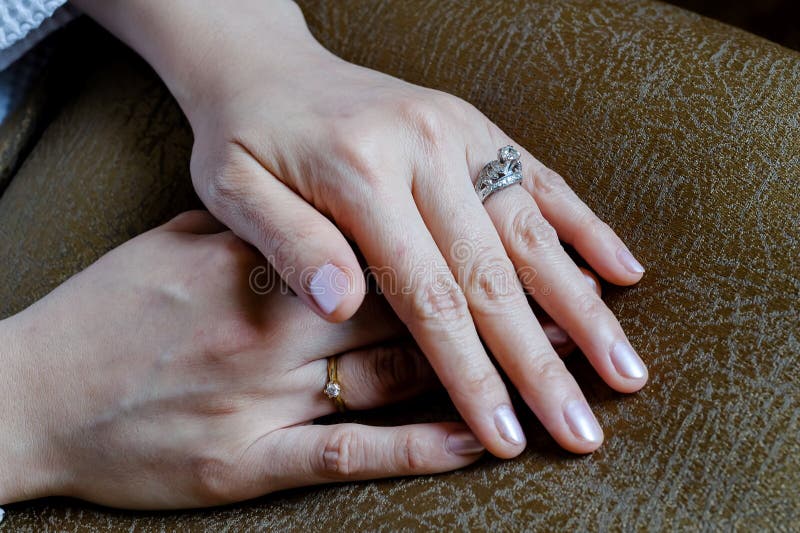 Wedding Rings Together in Hands Stock Photo - Image of greeting, asian ...