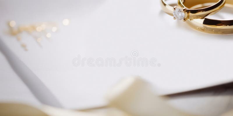 Wedding Rings on Wedding Invitation Stock Illustration - Illustration ...
