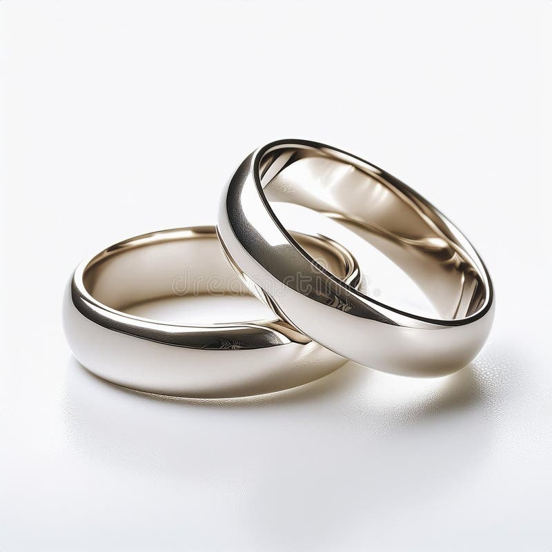 Wedding Rings on White Background Isolated Stock Illustration ...