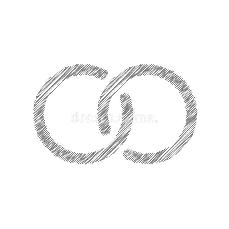 Wedding Rings White Sketch Vector Icon. Wedding Rings Trendy ...