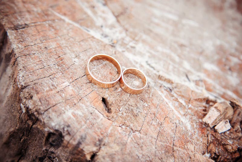 Wedding Rings on Wood,vintage Color Toned Image Stock Photo - Image of ...