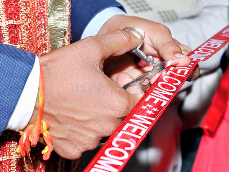 Indian Wedding Ritual Welcome Ceremony Stock Image - Image of wedding ...