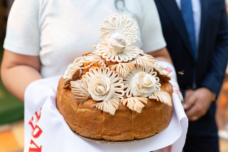 Wedding Round Loaf at the Wedding. Stock Photo - Image of event, bread ...