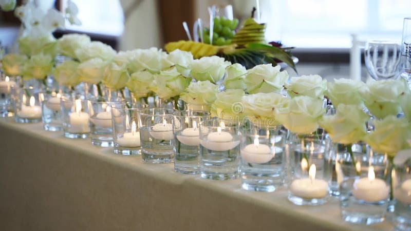 Wedding Rustic Style Decor with Dishes, Drinks and Roses in White and ...