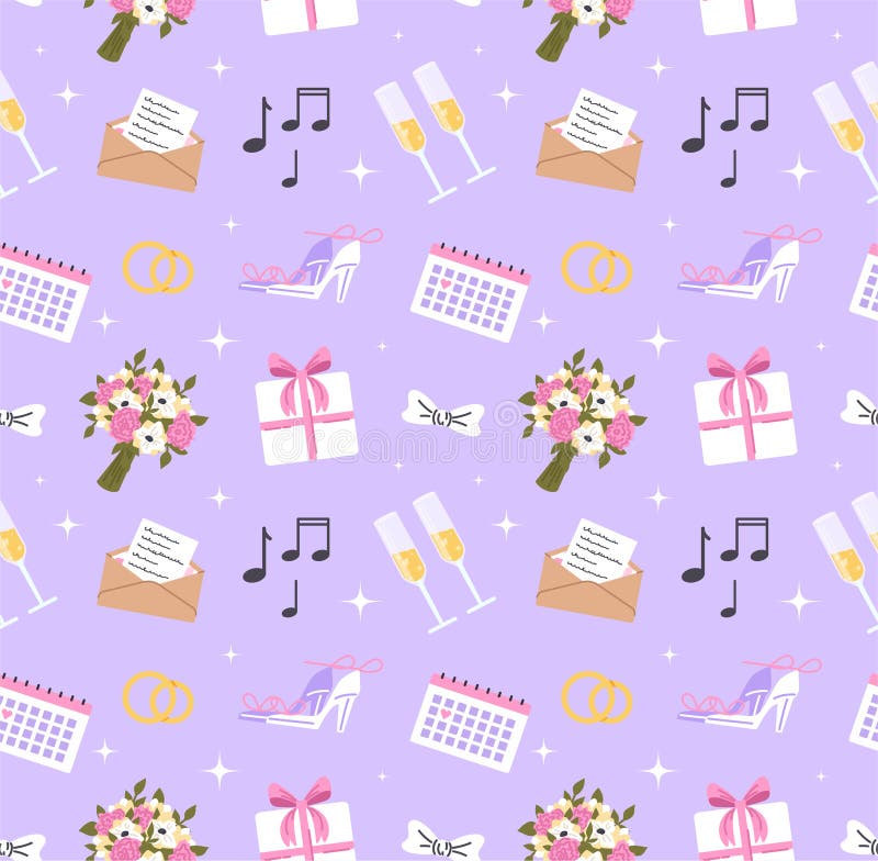 Wedding seamless pattern stock vector. Illustration of champagne ...
