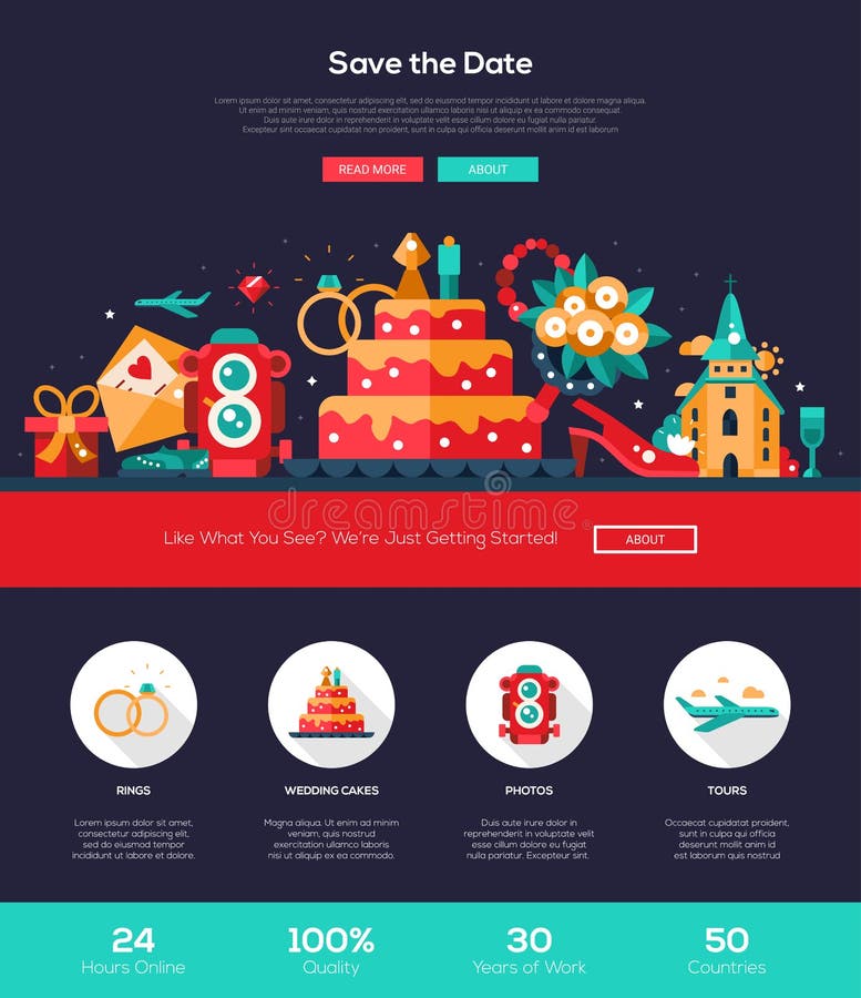 Wedding Services Website Header Banner, Headers Set Stock Vector ...