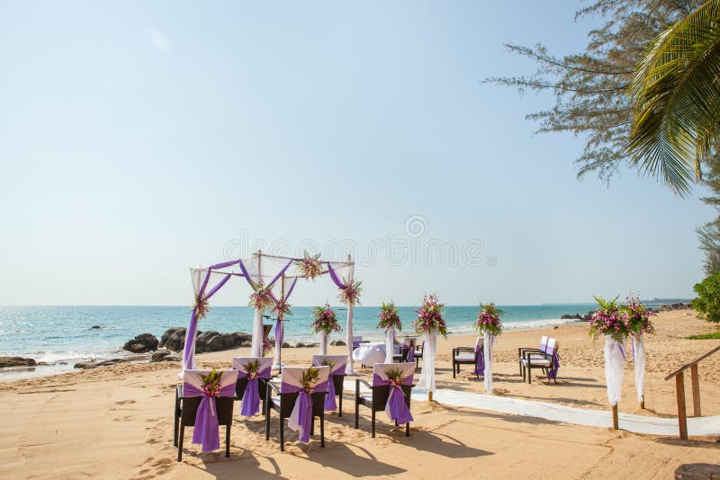 Wedding Set Up on the Beach. Stock Image - Image of event, destination ...