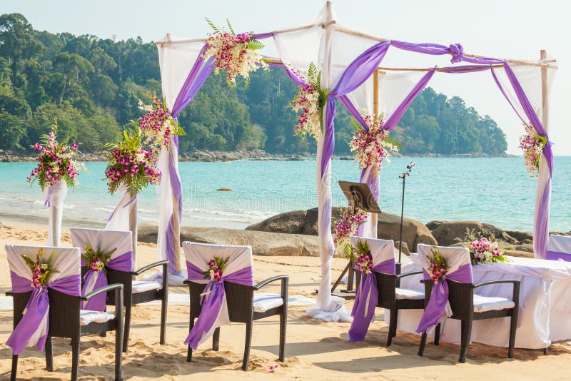 Wedding Set Up on the Beach. Stock Image - Image of marriage, married ...