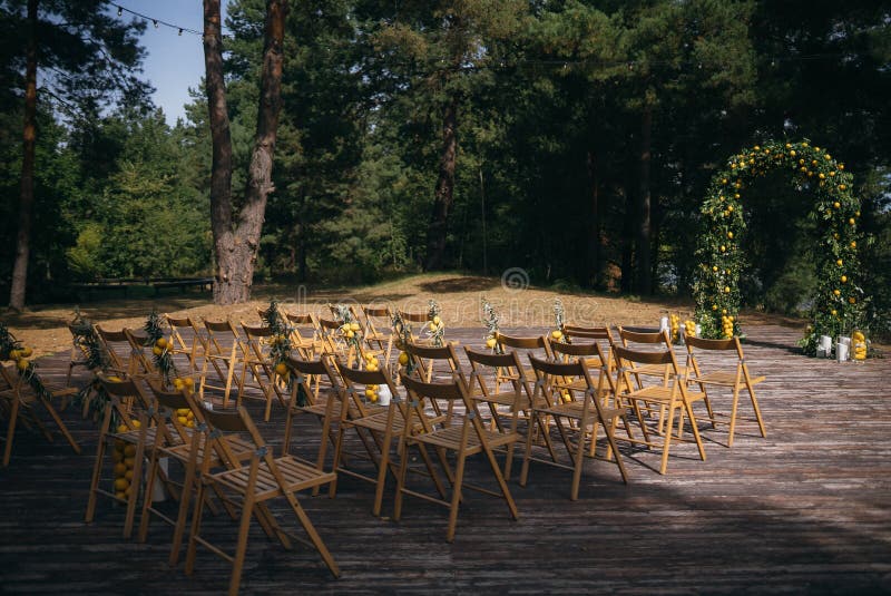 Wedding Setup. Preparation for the Wedding Ceremony Stock Image - Image ...