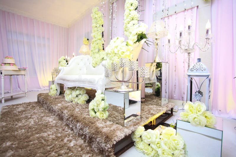 Wedding Setup for Wedding Reception. Stock Photo - Image of place, pink ...
