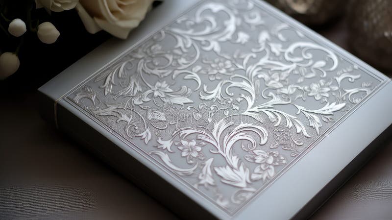 Wedding silver embossed stock illustration. Illustration of classy ...