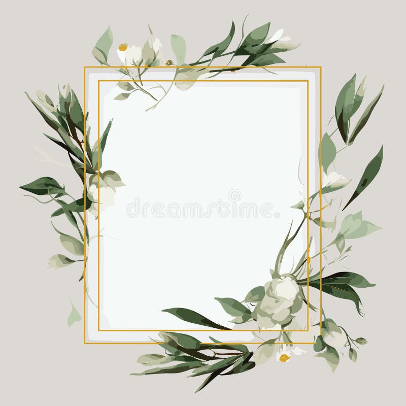 Wedding Square Frame Made of Branches Stock Vector - Illustration of ...