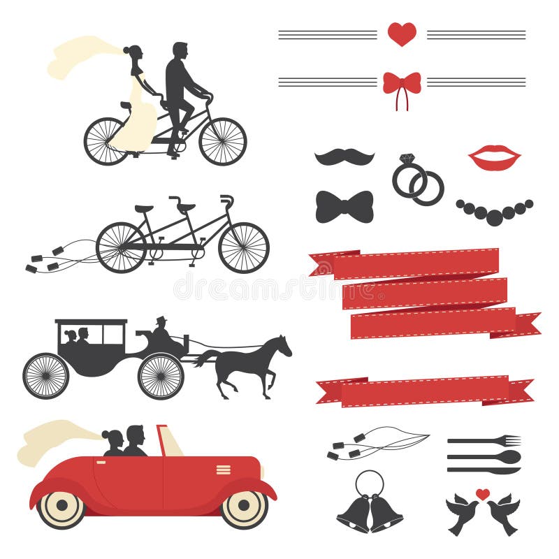 Wedding Sticker Collection. Vector Illustration Decorative Design Stock ...