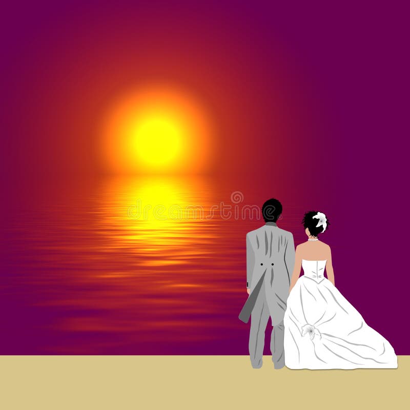 Wedding sunset stock illustration. Illustration of celebration - 4954520