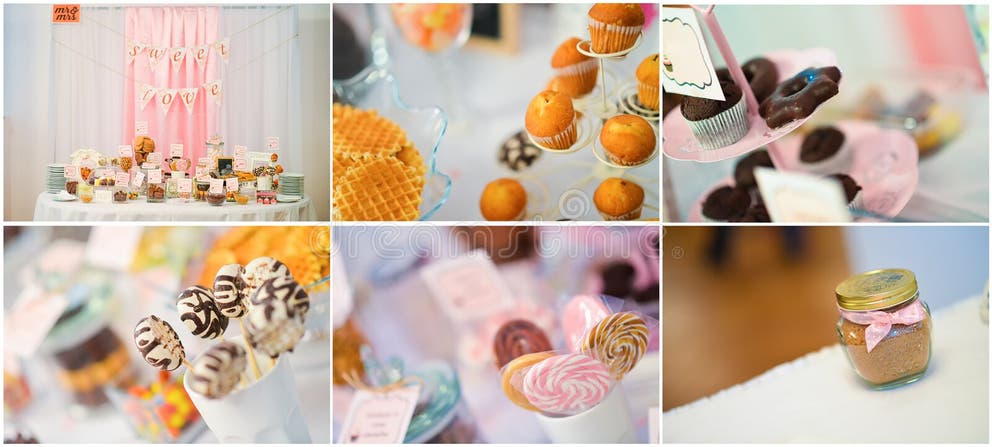 Wedding sweets collage stock photo. Image of chocolate - 53415212