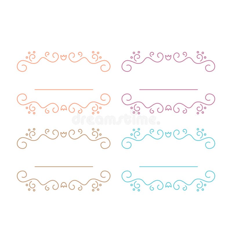 Wedding Swirl Ornamental Tags Set Stock Vector - Illustration of ...