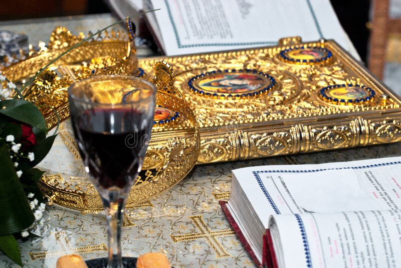 Priest Table Arrange for a Wedding Stock Image - Image of holy ...