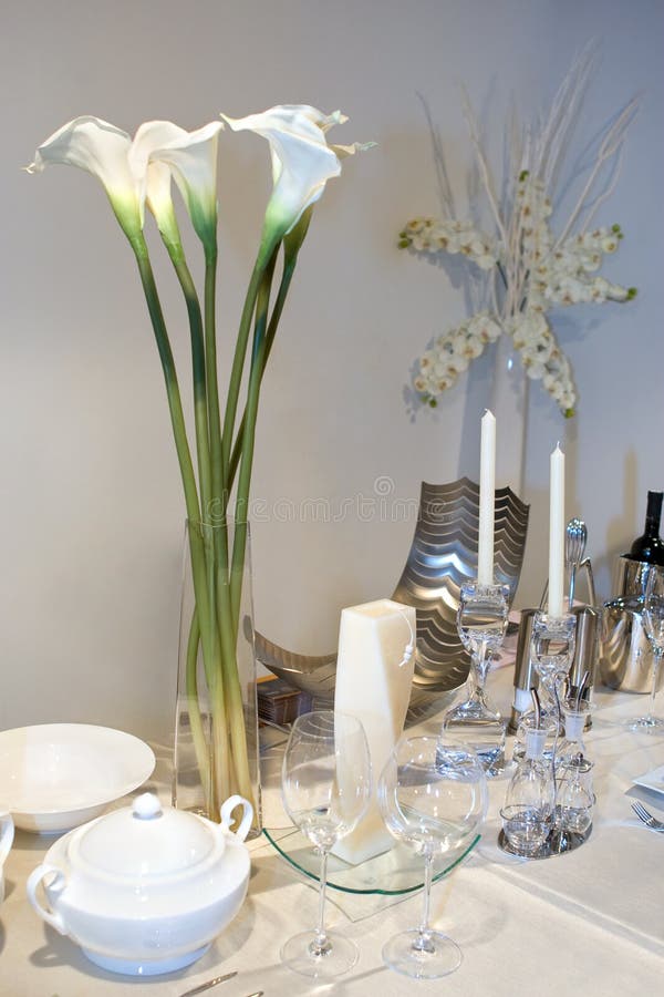 Fancy dinner table setting stock photo. Image of fancy - 12930104