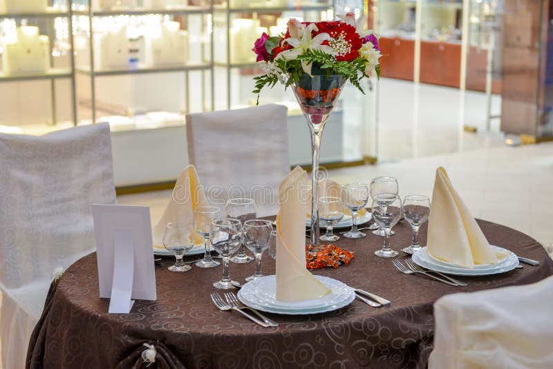 Table arranged for party stock photo. Image of event - 68872456