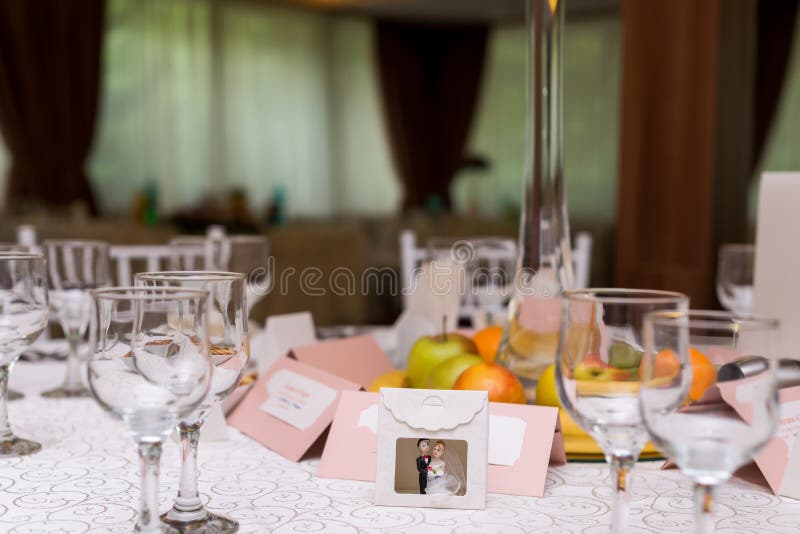 Wedding Table in Banquet Ballroom Interior Stock Image - Image of ...
