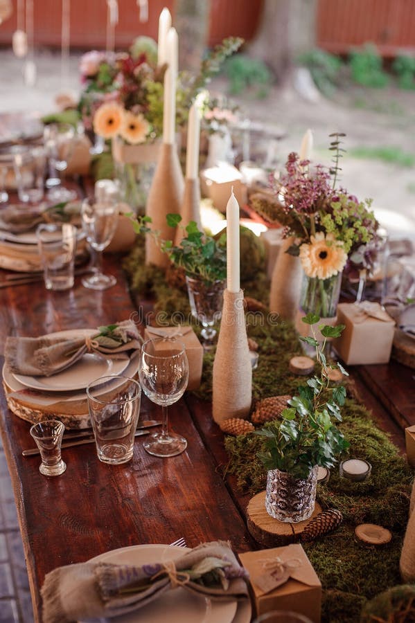 Wedding table stock photo. Image of flowers, wedding - 57111004