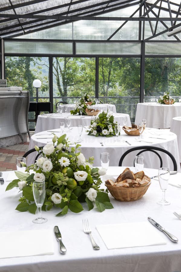 Wedding Table in the Castle Stock Photo - Image of elegant, service ...