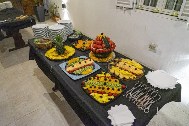 Wedding Table Composed with Various Fruits for a Banquet Stock Photo ... Wedding Table Composed with Various Fruits for a Banquet Stock Photo ...