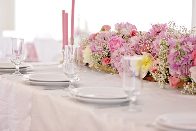 Wedding Table Decor. Beautiful Set for an Event Party or Reception ...