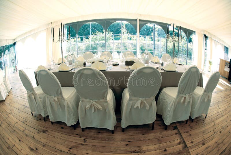 Wedding Table Fisheye Effect Stock Photo - Image of celebration, decked ...