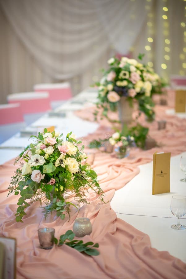 Wedding Table with Flowers and Decorations, Wedding Centerpiece or ...