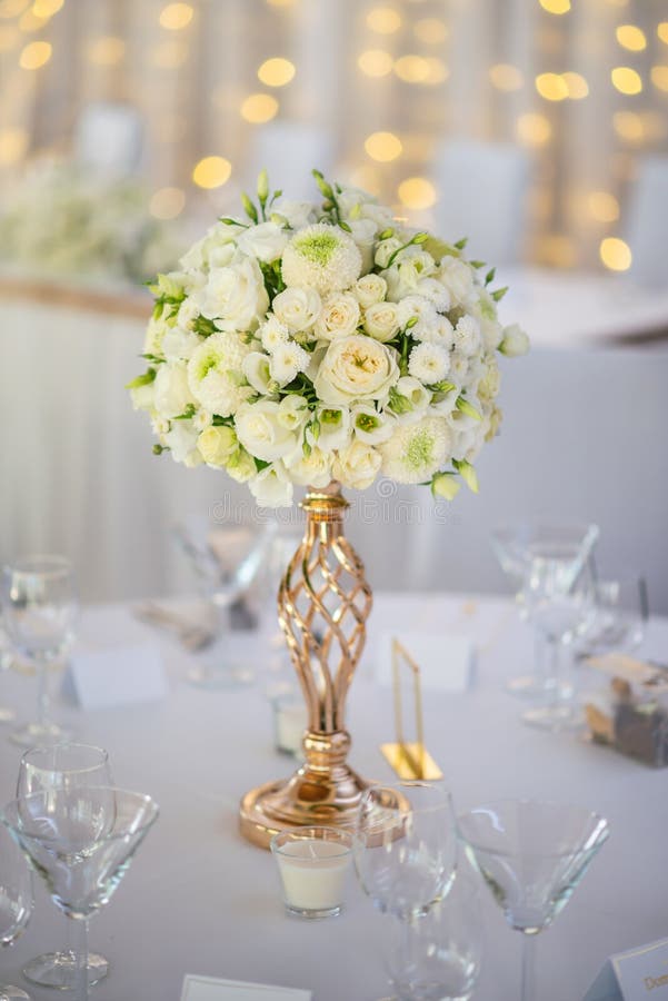 Wedding Table with Flowers and Decorations, Wedding Centerpiece or ...