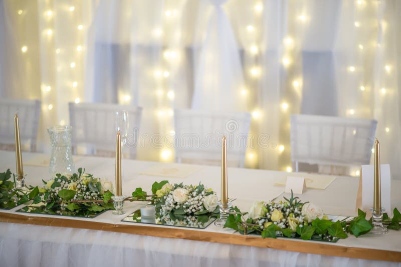 Wedding Table with Flowers and Decorations, Wedding Centerpiece or ...